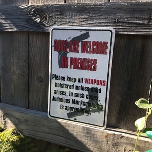 Gun Sign Gun Signs Garage Signs for Him Gift Dad Funny Sign Funny Signs ...