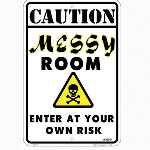 Caution Messy Room Sign Gifts for Kids Room Signs Kids Room Decor Messy ...