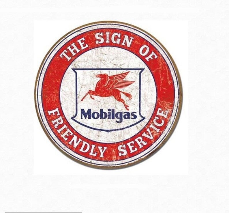 12" Licensed Mobilgas Sign Mobilgas Signs Gas Signs Garage Signs for ...