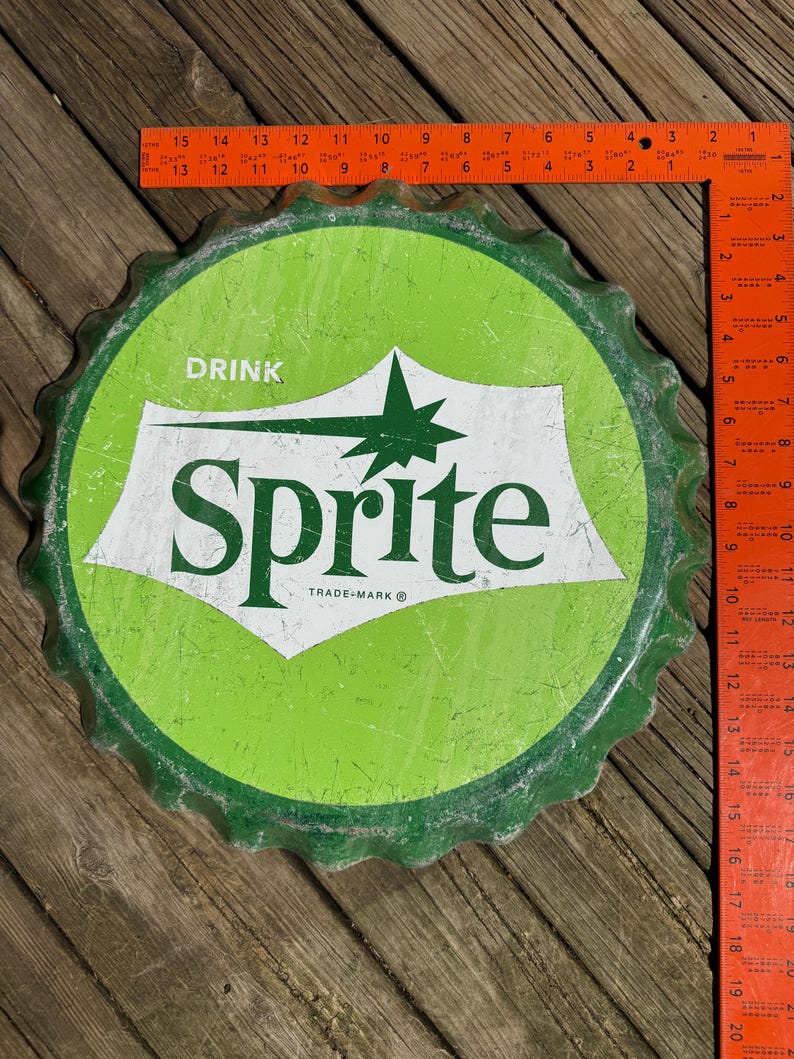 Sprite Bottle Cap Shaped Tin Sign Bar Signage Basement Bar Wall Decor ...