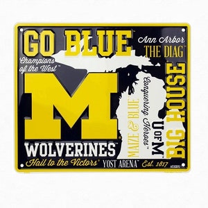 University of Michigan Sign University of Michigan Wolverines Sign U of ...
