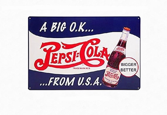 Licensed Pepsi Sign Pepsi Cola Signs Bar Sign Bar Signs Soda | Etsy