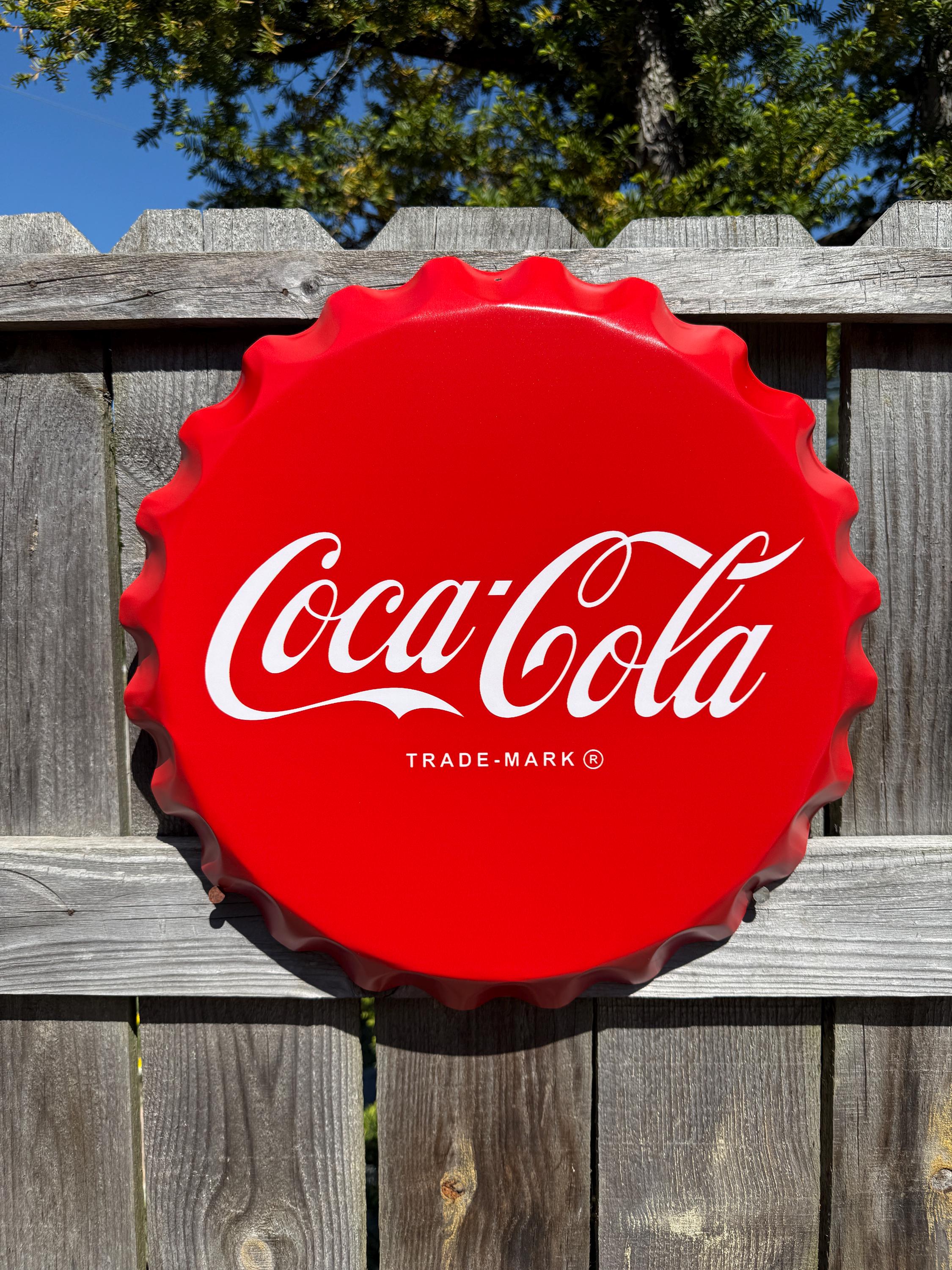 Coca Cola Bottle Cap Shaped Tin Sign Retro Bar Signage Basement Bar ...
