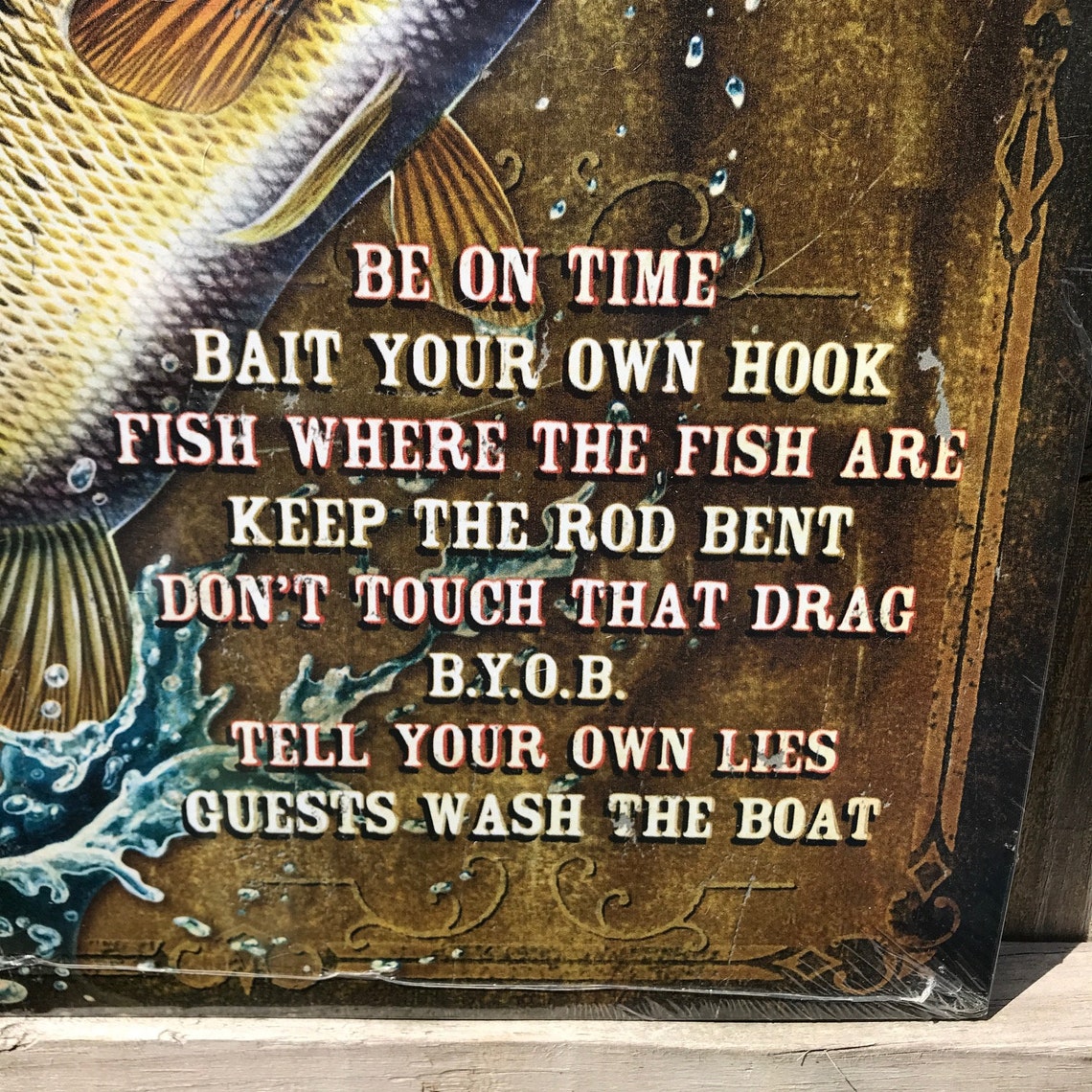 Fisherman's Rules Sign Fishermans Rules Fishing Signs Boyfriend Gifts ...