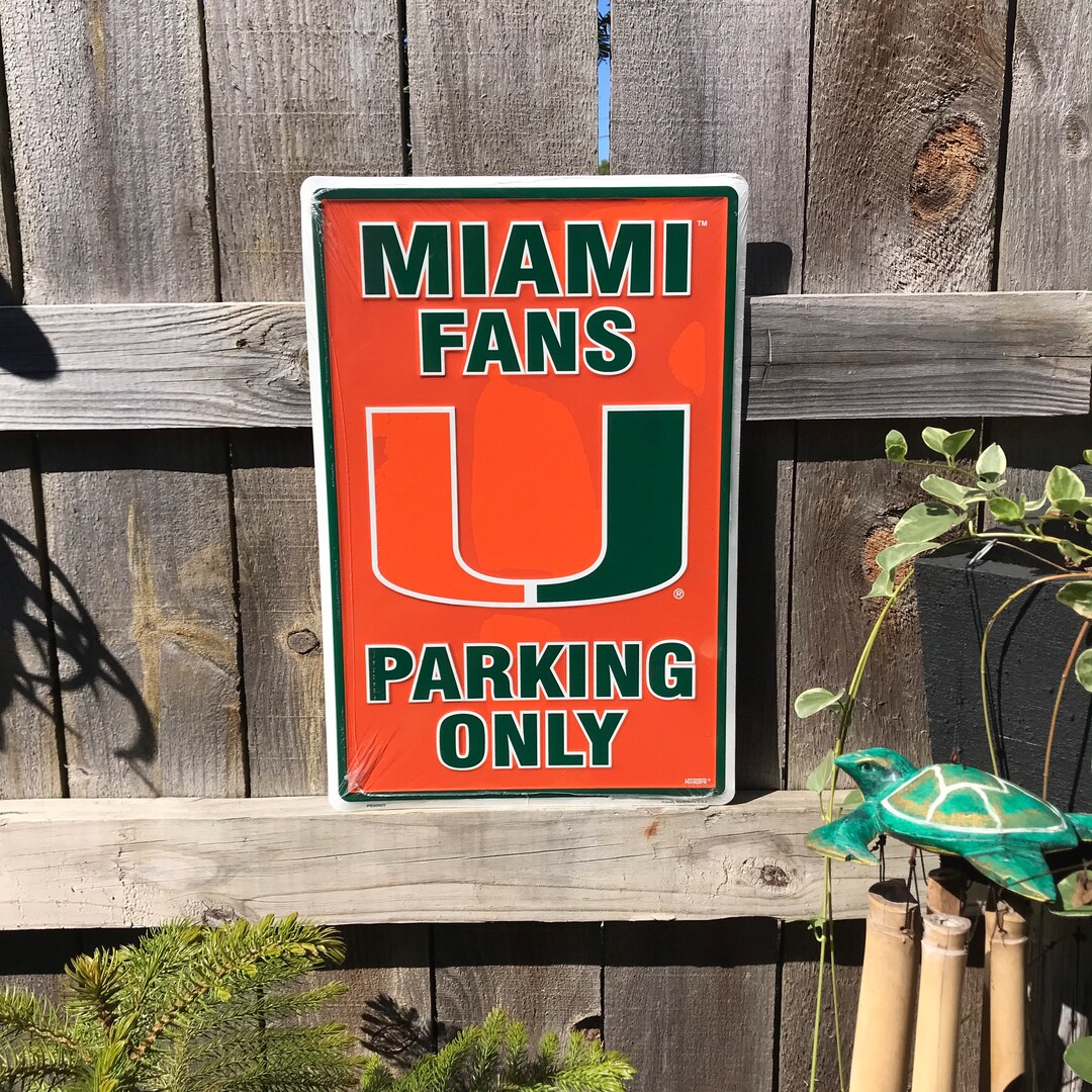 Miami Hurricanes Large Parking Sign University of Miami FL Signs ...
