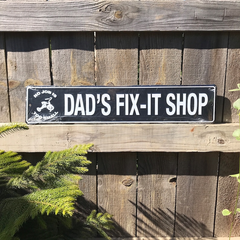 Funny Signs Garage Signs for Him Dad's Fix It Shop Sign Funny Sign Man ...