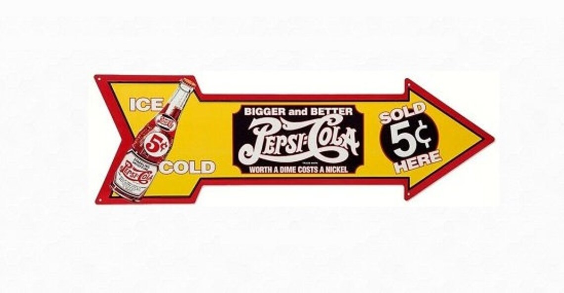Licensed Pepsi Sign Licensed Pepsi Arrow Sign Bar Sign Bar - Etsy