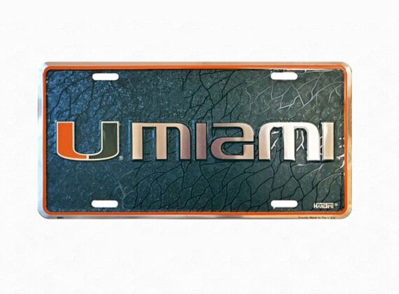 University of Miami Sign University Miami Hurricanes License - Etsy