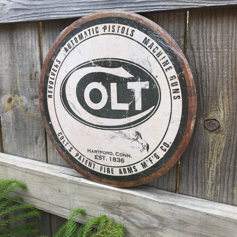 12" Licensed Colt Sign Colt Signs Gun Sign Gun Signs Cabin Signs Gifts ...