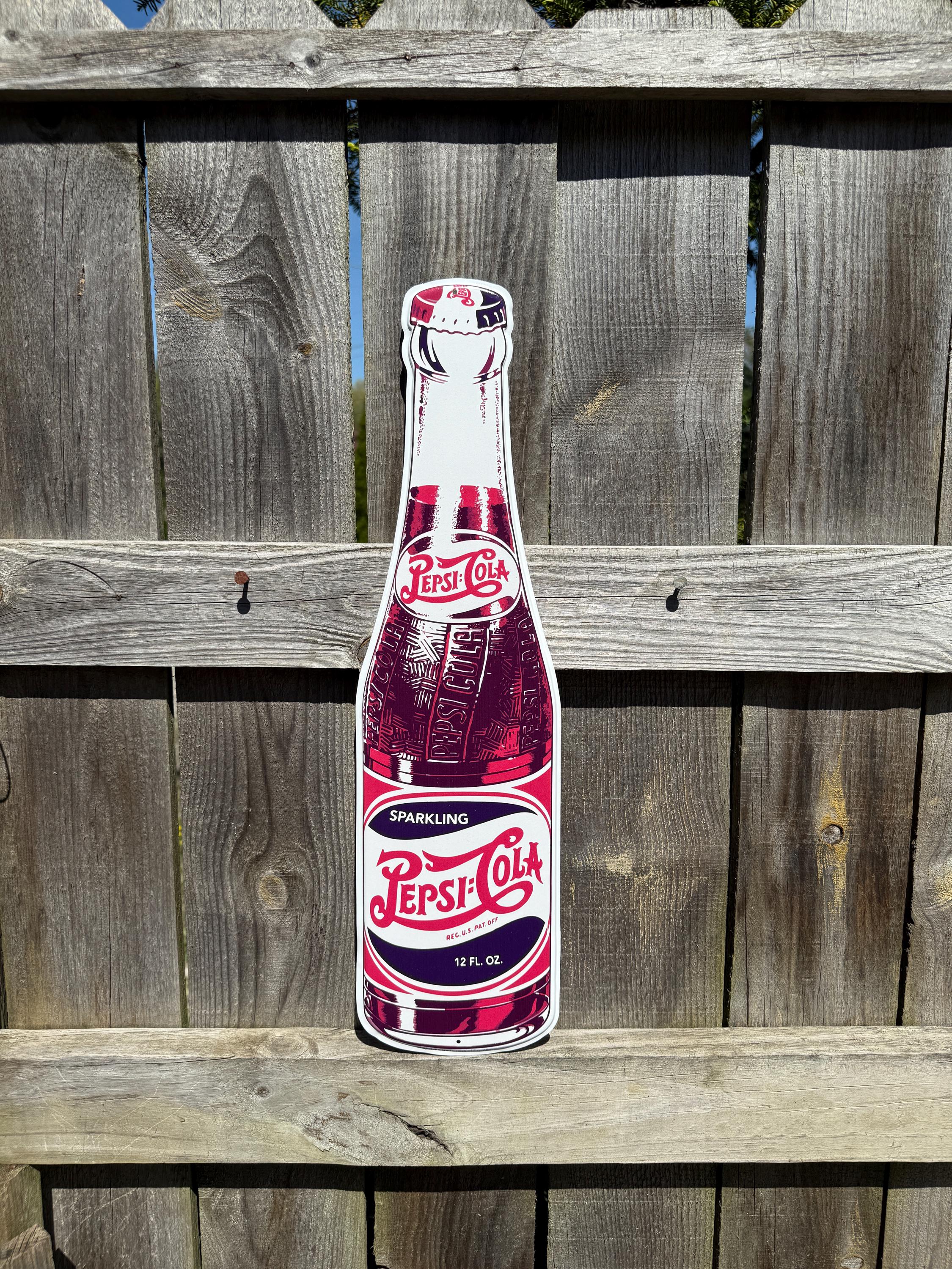 Pepsi Cola Bottle Shaped Tin Sign Bar Signage Pepsi Signs Basement Bar ...