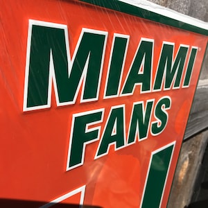 Miami Hurricanes Large Parking Sign University of Miami FL Signs ...