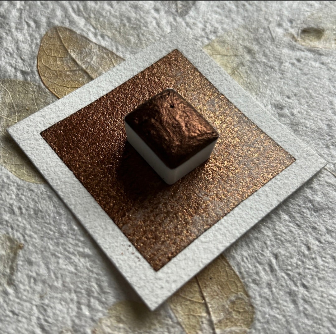 Handmade Watercolor mocha Single Half or Full Pan Mocha Brown Shimmer ...