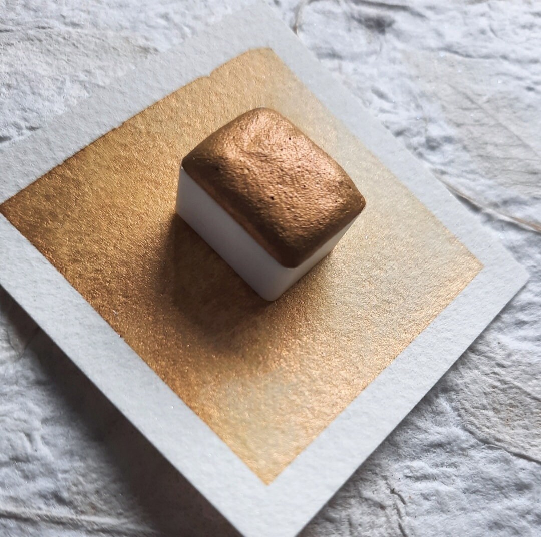 Ochre Shimmer ~ Single Half or Full Pan ~earthy Yellow Shimmer Paint ...