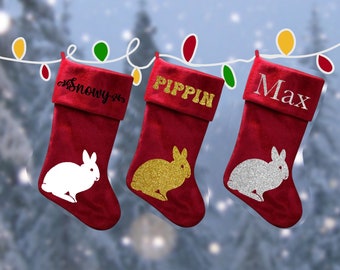 All is Calm Cute Bunny Rabbit Christmas Stocking Bunny - Etsy
