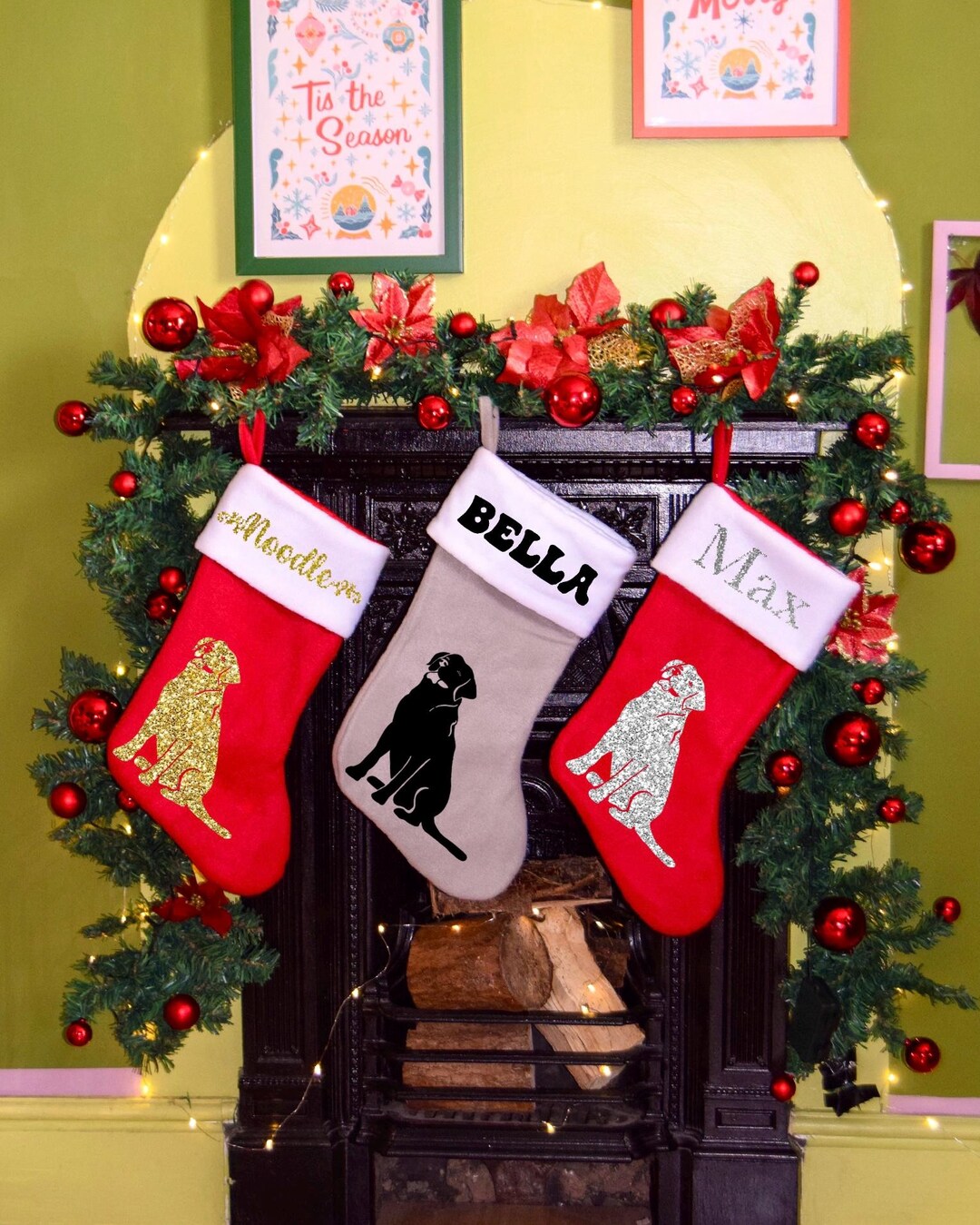 Personalised Labrador Retriever Christmas Stocking for Dogs | Custom ...
