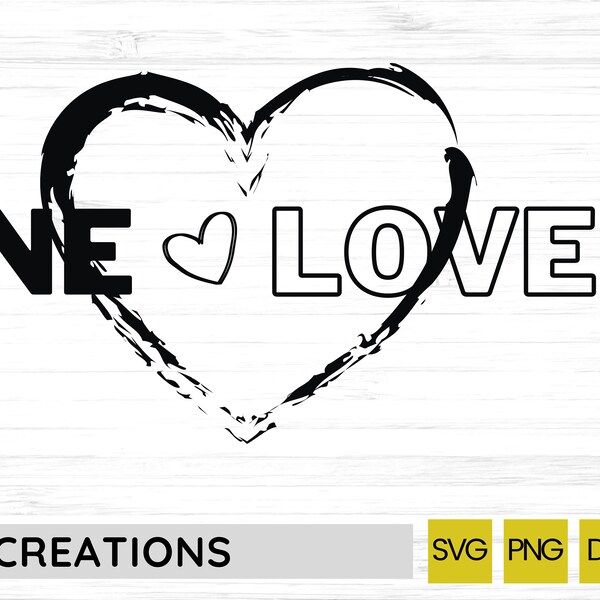 One Love Svg - Etsy
