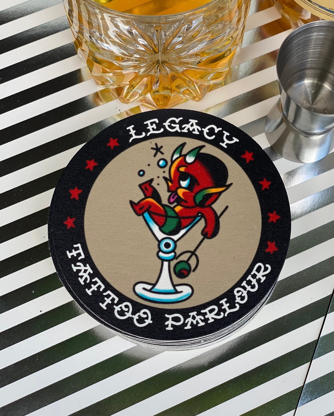 Legacy Tattoo Parlour Coasters devil - Etsy