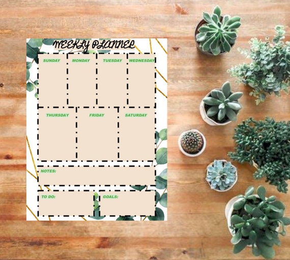 Botanical Weekly Planner Page Minimalistic and Neutral PDF - Etsy
