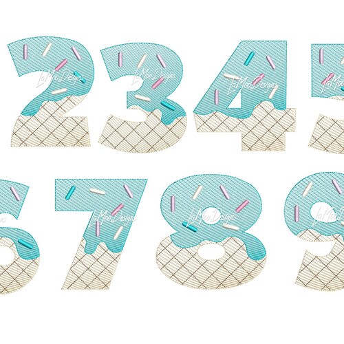 ONE Through FIVE Ice Cream Waffle Cone Birthday Number - Etsy