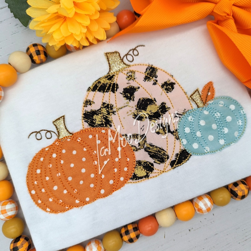 Pumpkin Applique Design - Etsy
