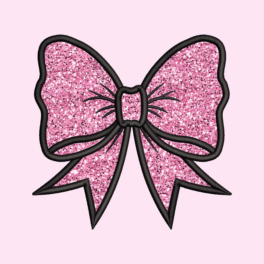 Bow Embroidery Applique Design 5 Sizes Satin Stitch Machine Embroidery ...