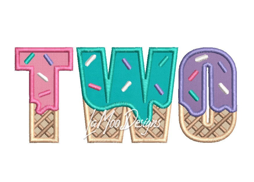 ONE Through FIVE Ice Cream Waffle Cone Birthday Number - Etsy