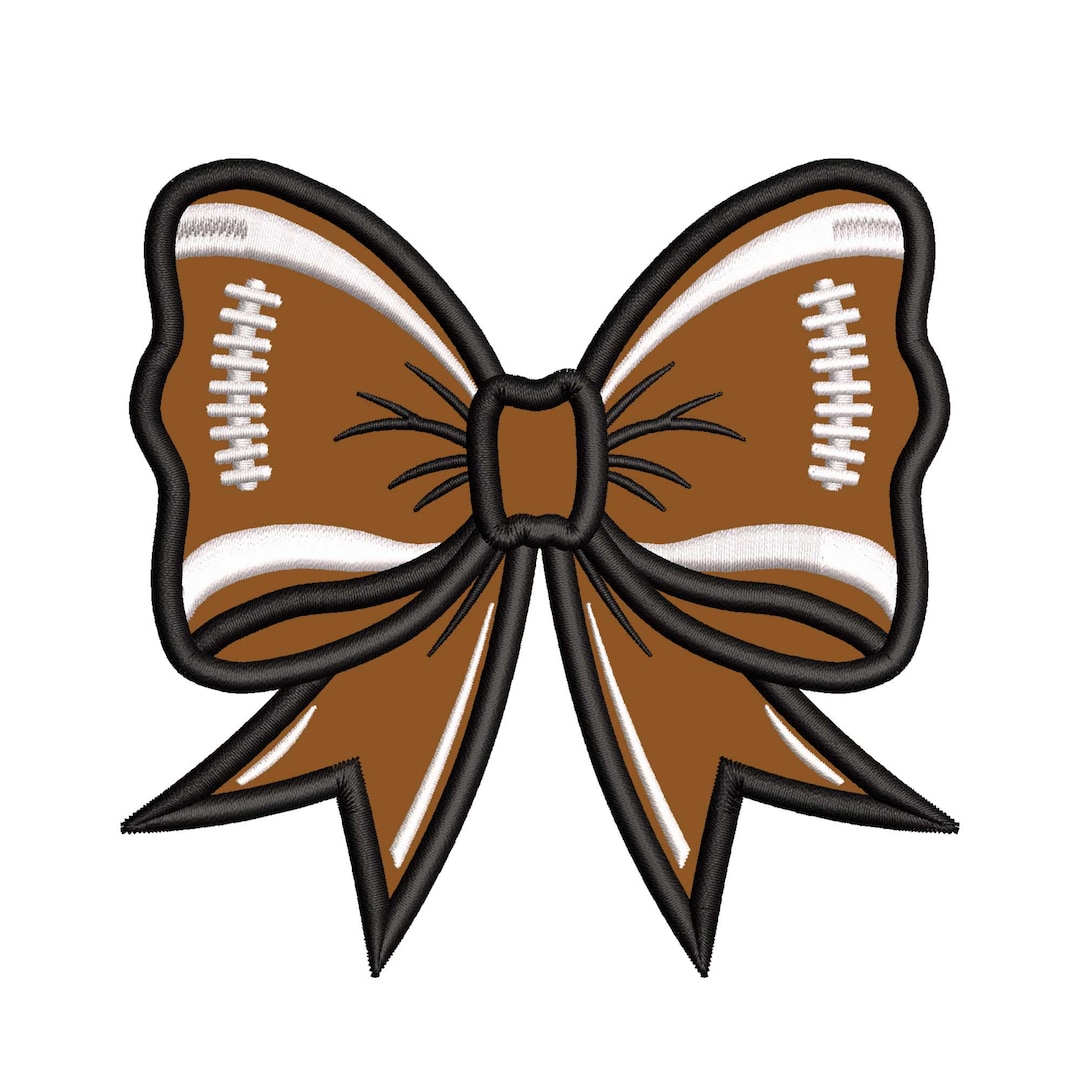 Football Bow Embroidery Applique Design (4x4, 5x5, 5x7, 6x10) (digital ...