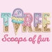 THREE Scoops of Fun Ice Cream Waffle Cone 3rd Birthday Embroidery ...
