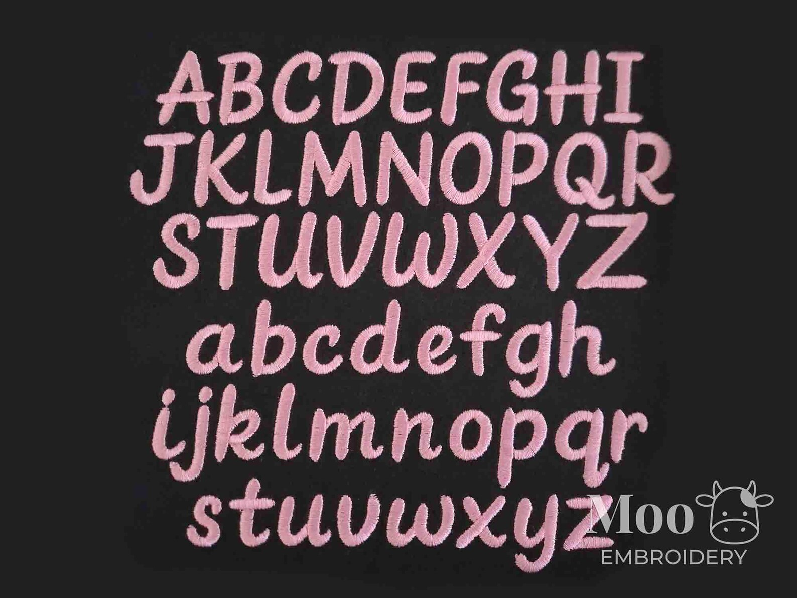 Ruby Pop Embroidery Font: Satin Stitch Uppercase & Lowercase (digital ...