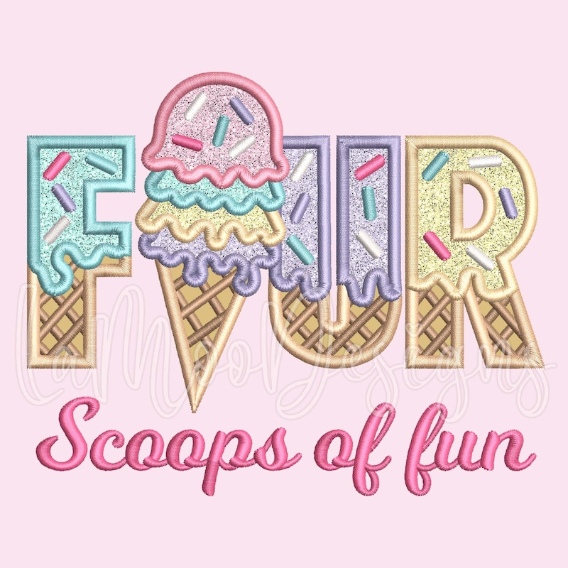 Icecream Embroidery Design - Etsy