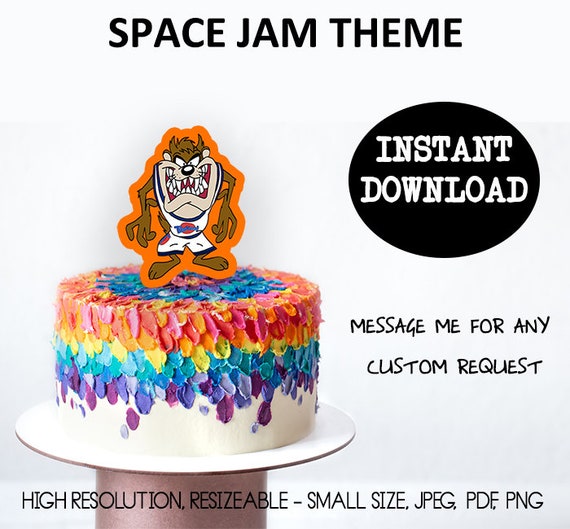 Space Jam Taz Mania Cake Topper Birthday Centerpiece Space | Etsy UK