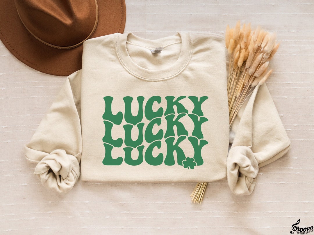 Retro Lucky Shamrock St Patricks Day Sweatshirt - Etsy