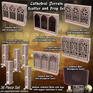 Cathedral Walls | RPG Terrain | 10-54mm Terrain - Etsy