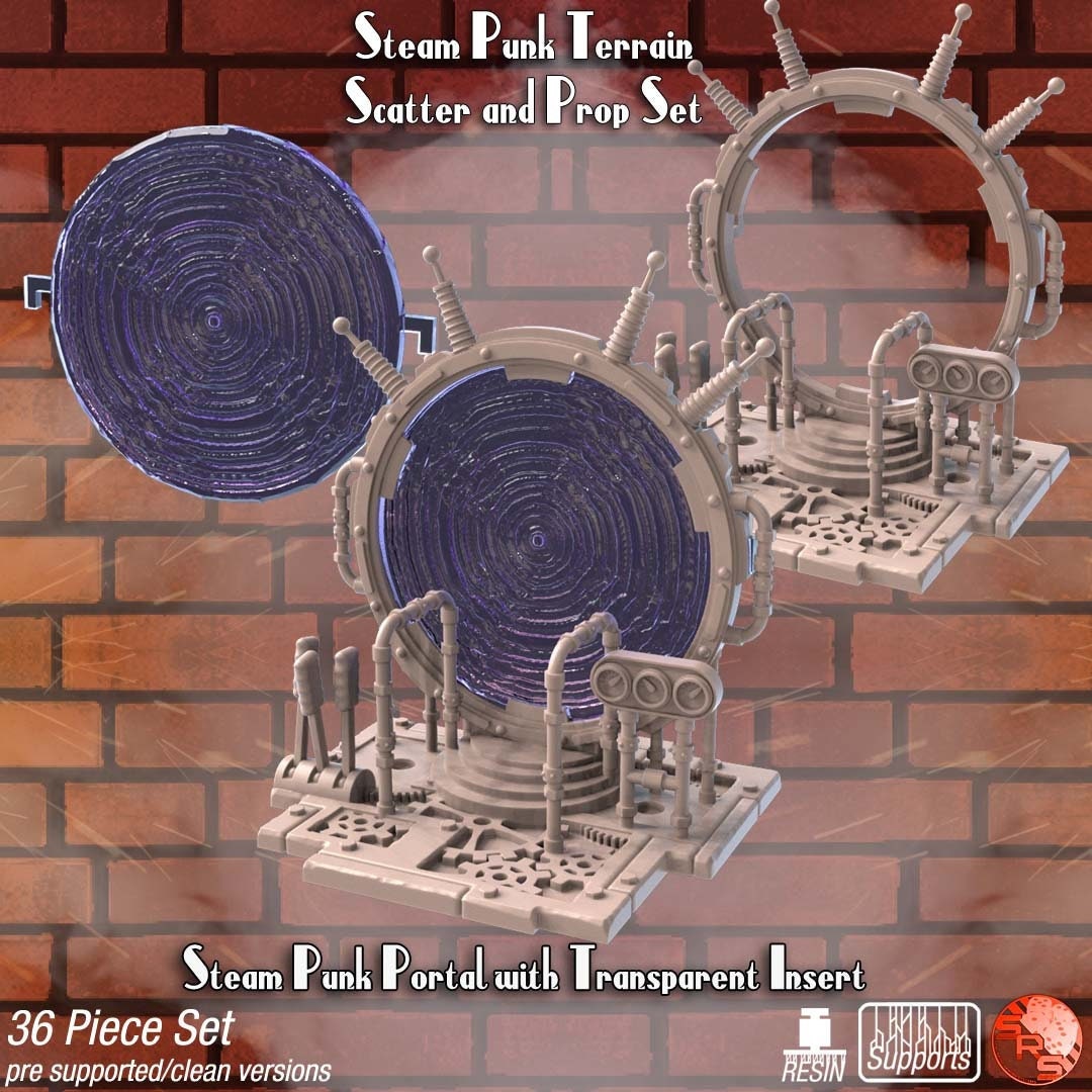 Steampunk Portal With Transparent Insert | RPG Terrain | 10-48mm ...