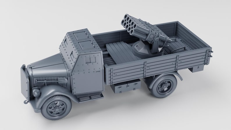 Opel Blitz With Flak 38 20mm / 15cm Panzerwerfer With Armored Cab | WW2 ...