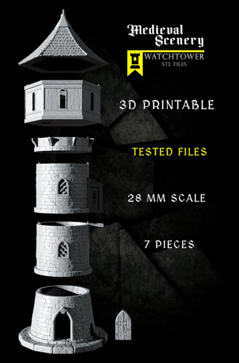 Medieval Watchtower RPG Terrain 6-54mm Terrain - Etsy