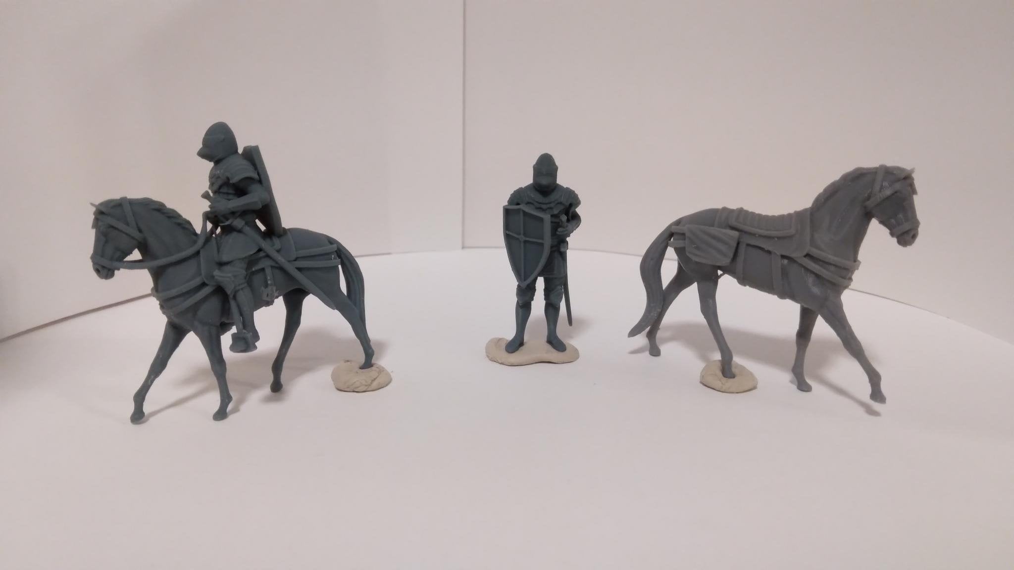 Sword & Shield Knight With Horse Miniature - Etsy