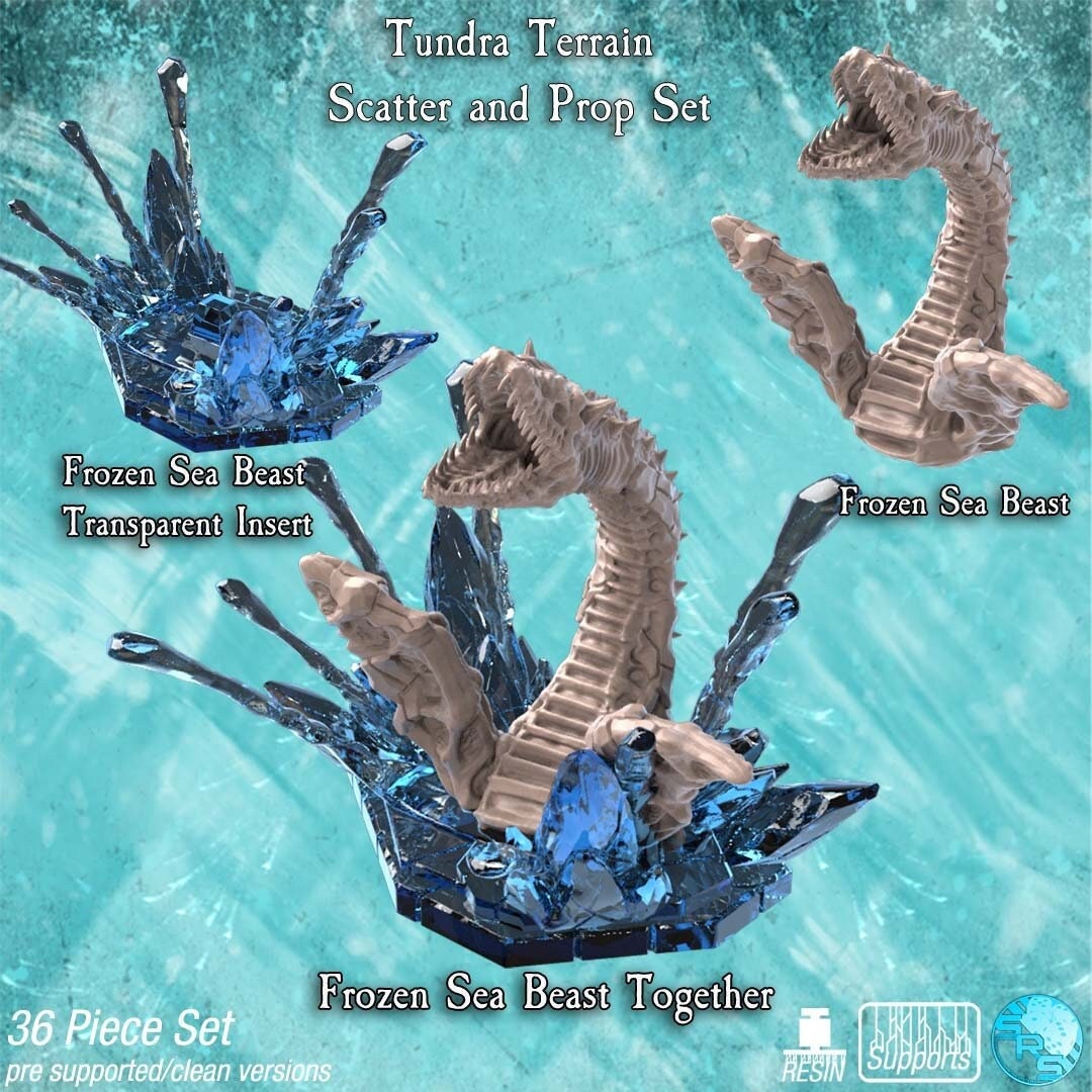 Frozen Sea Beast | RPG Terrain | 10-75mm Terrain - Etsy