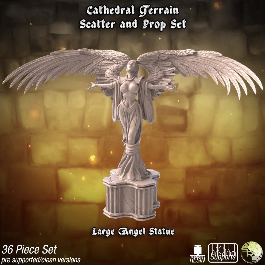 Cathedral Angel Statue | RPG Terrain | 6-54mm Terrain - Etsy