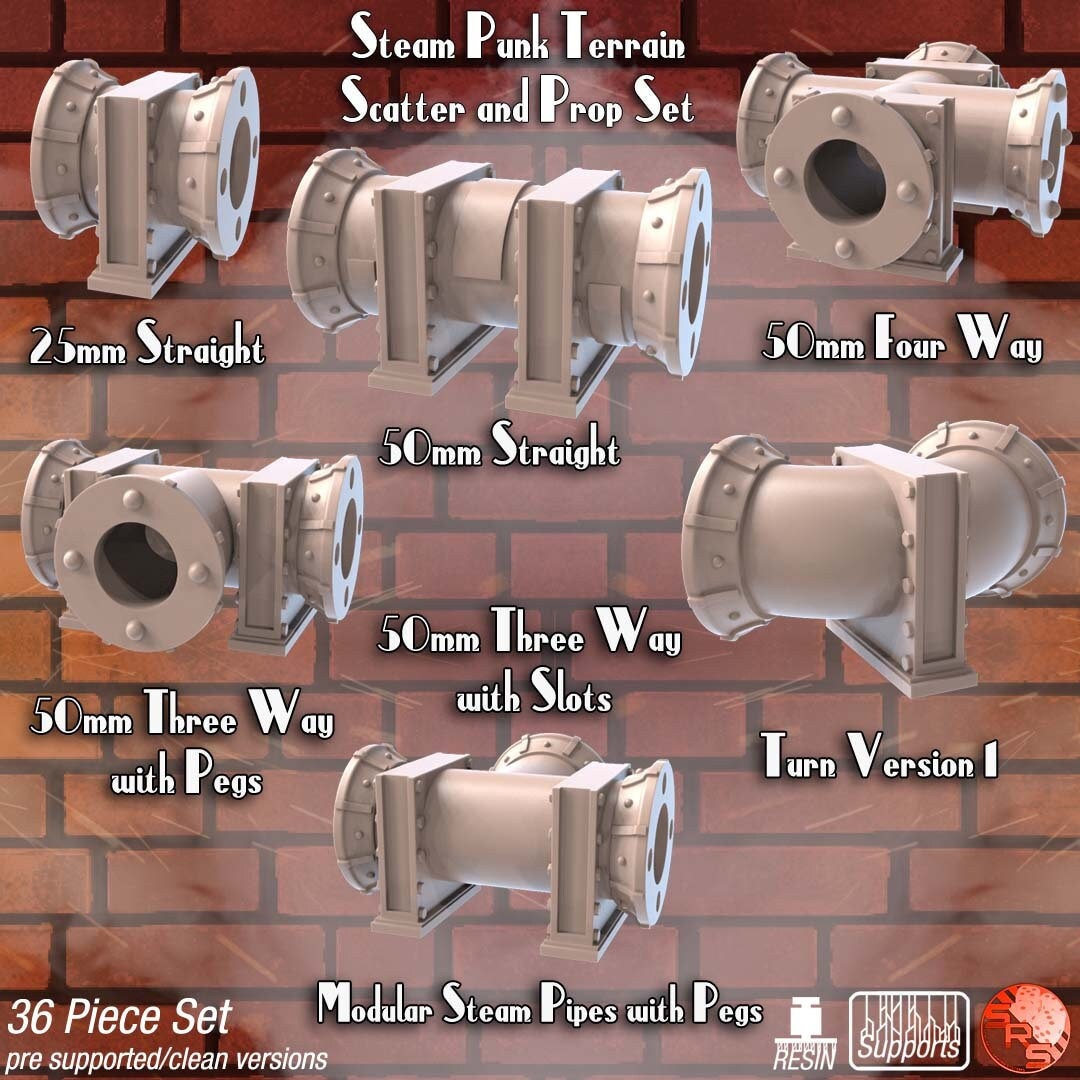 Steampunk Pipes RPG Terrain 10-48mm Terrain - Etsy