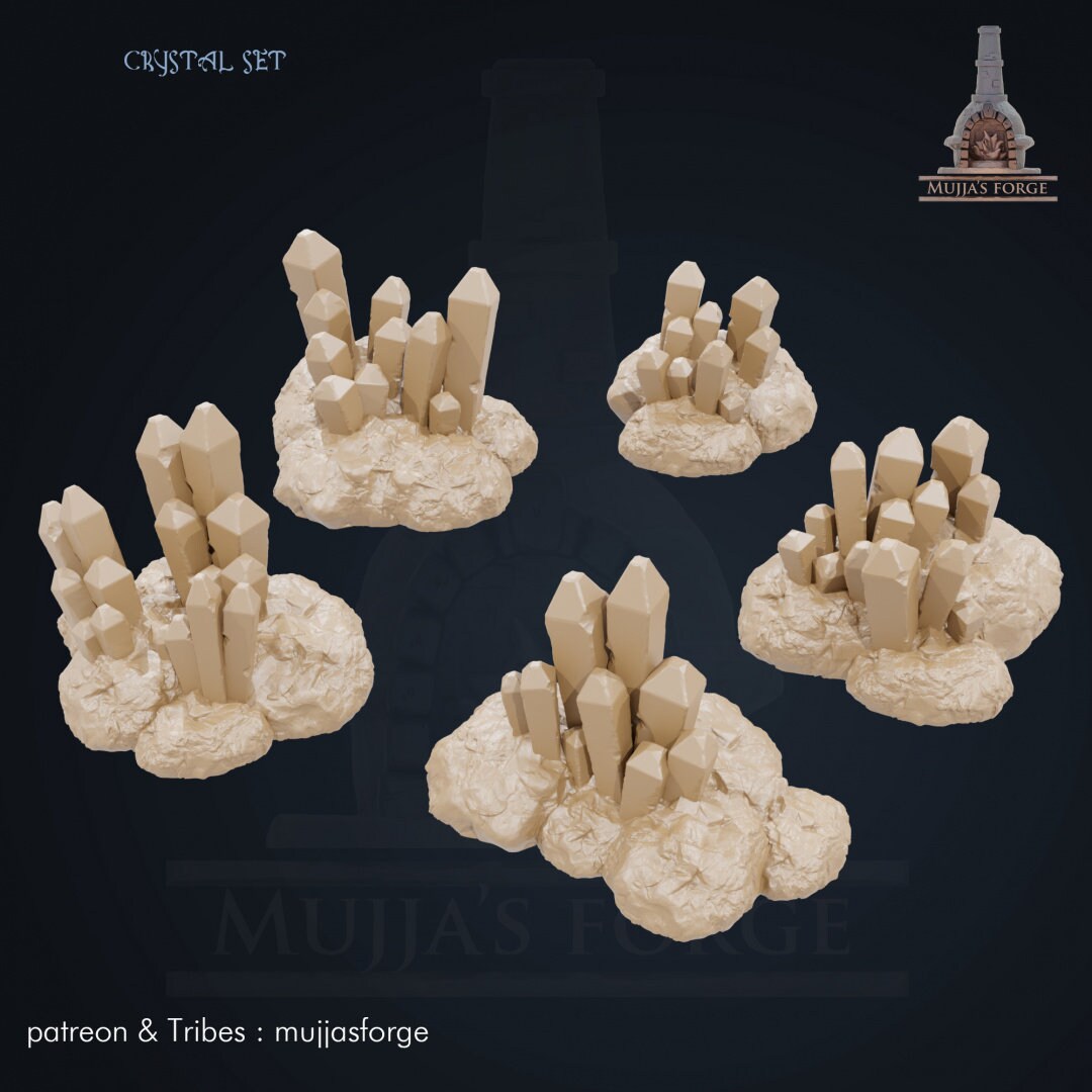 Set of 5 Crystal Terrain Scatter | RPG Terrain | 15-75mm Scale - Etsy