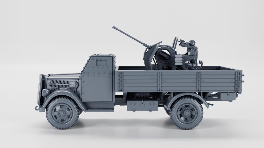 Opel Blitz With Flak 38 20mm / 15cm Panzerwerfer With Armored Cab | WW2 ...