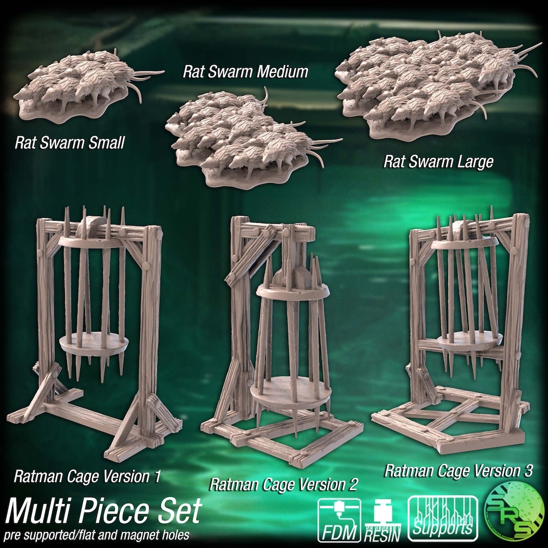 Rat Swarms & Cages | RPG Terrain | 15-54mm Terrain - Etsy