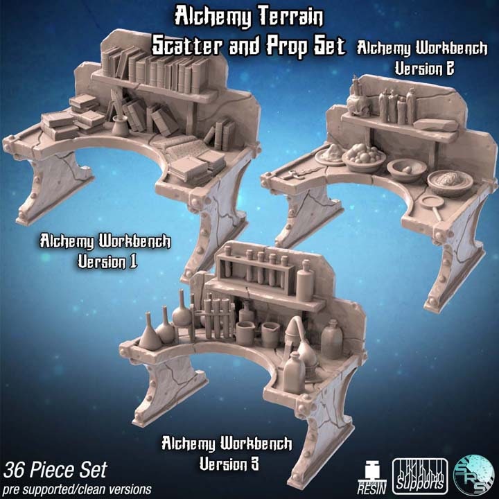 Alchemy Lab Tables & Workbenches | RPG Terrain | 28-54mm Terrain - Etsy