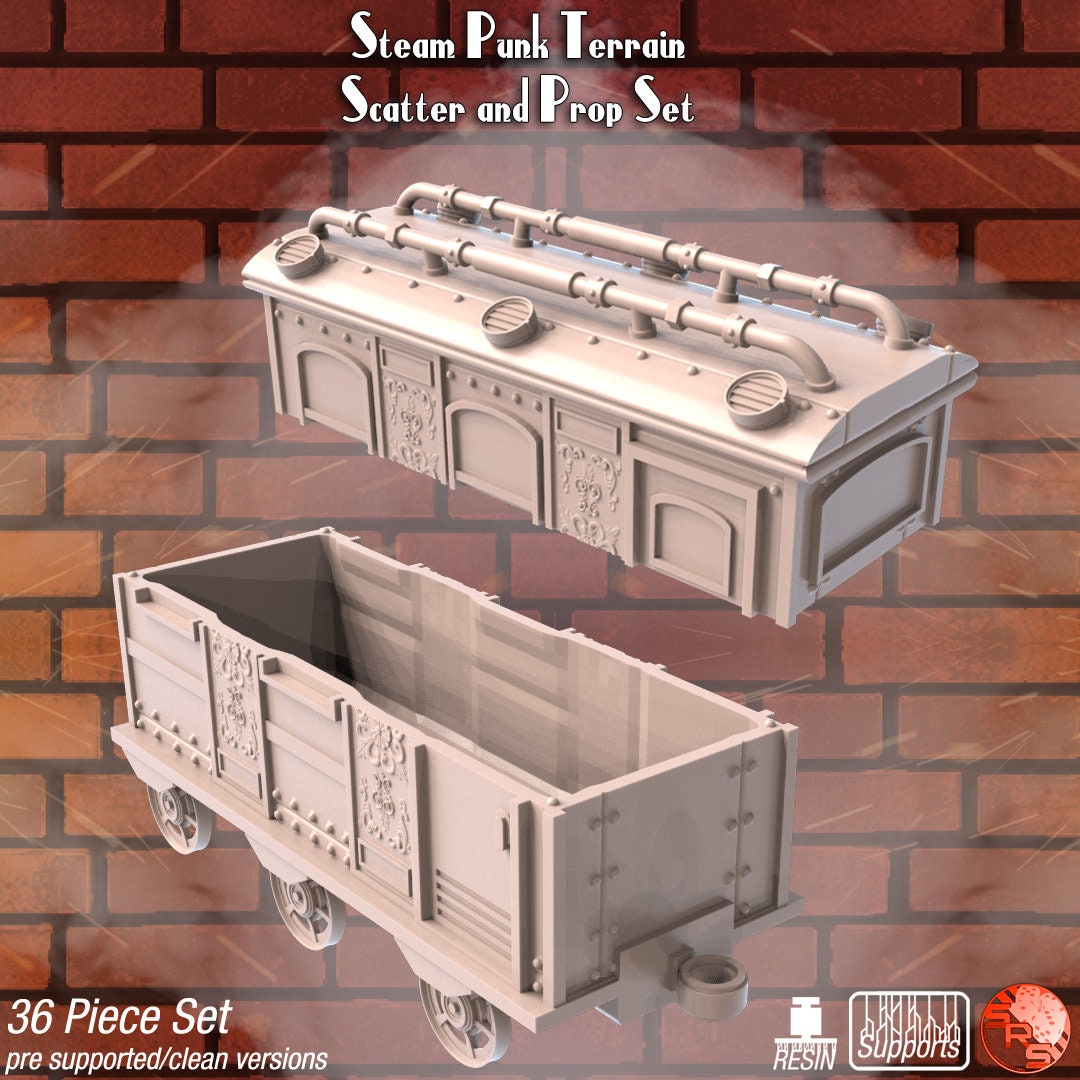 Steampunk Train RPG Terrain 15-48mm Terrain - Etsy