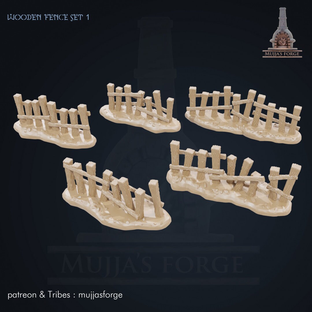 Dilapidated Wooden Fences | RPG Terrain | 10-75mm Terrain - Etsy