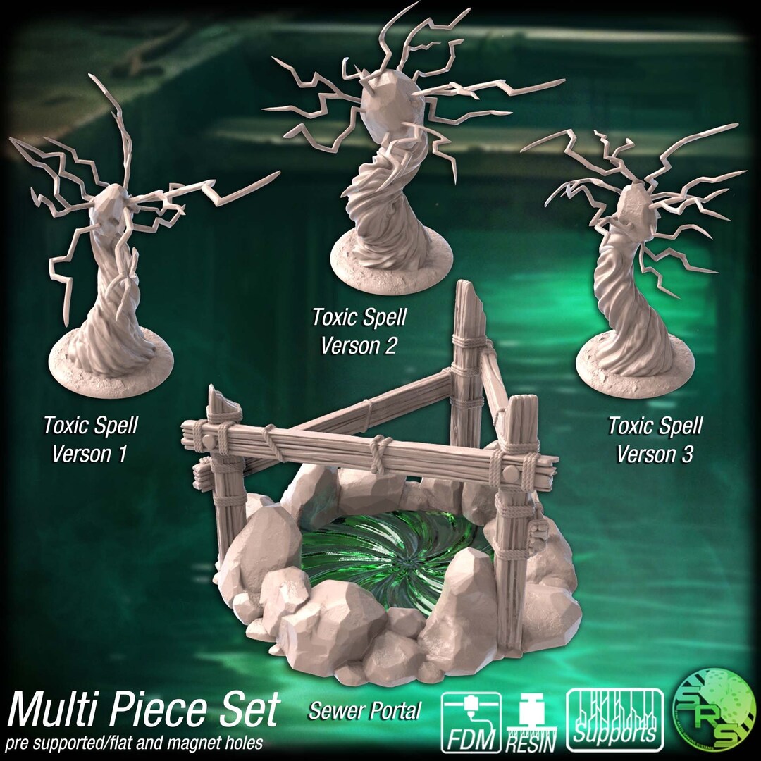 Sewer Portal & Toxic Spells | RPG Terrain | 15-54mm Terrain - Etsy