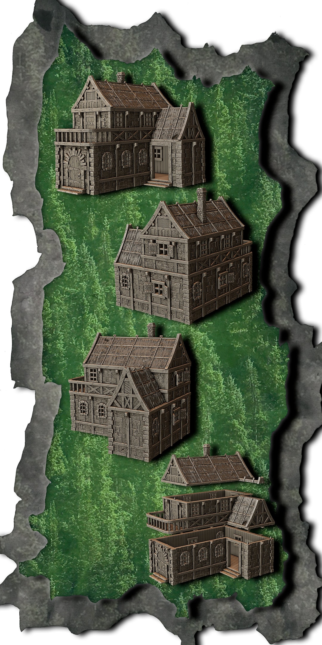 2-story House | Medieval Farmhouses | 6-75mm Terrain - Etsy