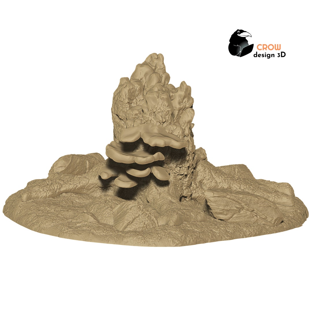 Tree Stump With Rocks and Mushrooms | RPG Terrain - Etsy