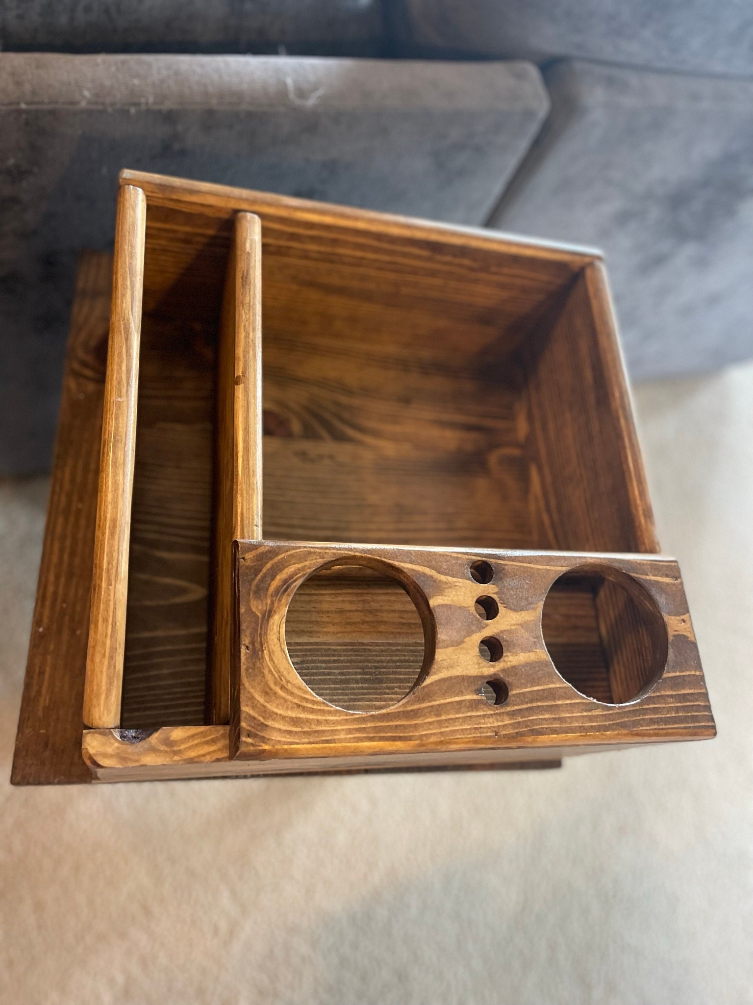 Custom Console With Cup Holders and Pen Holes - Etsy